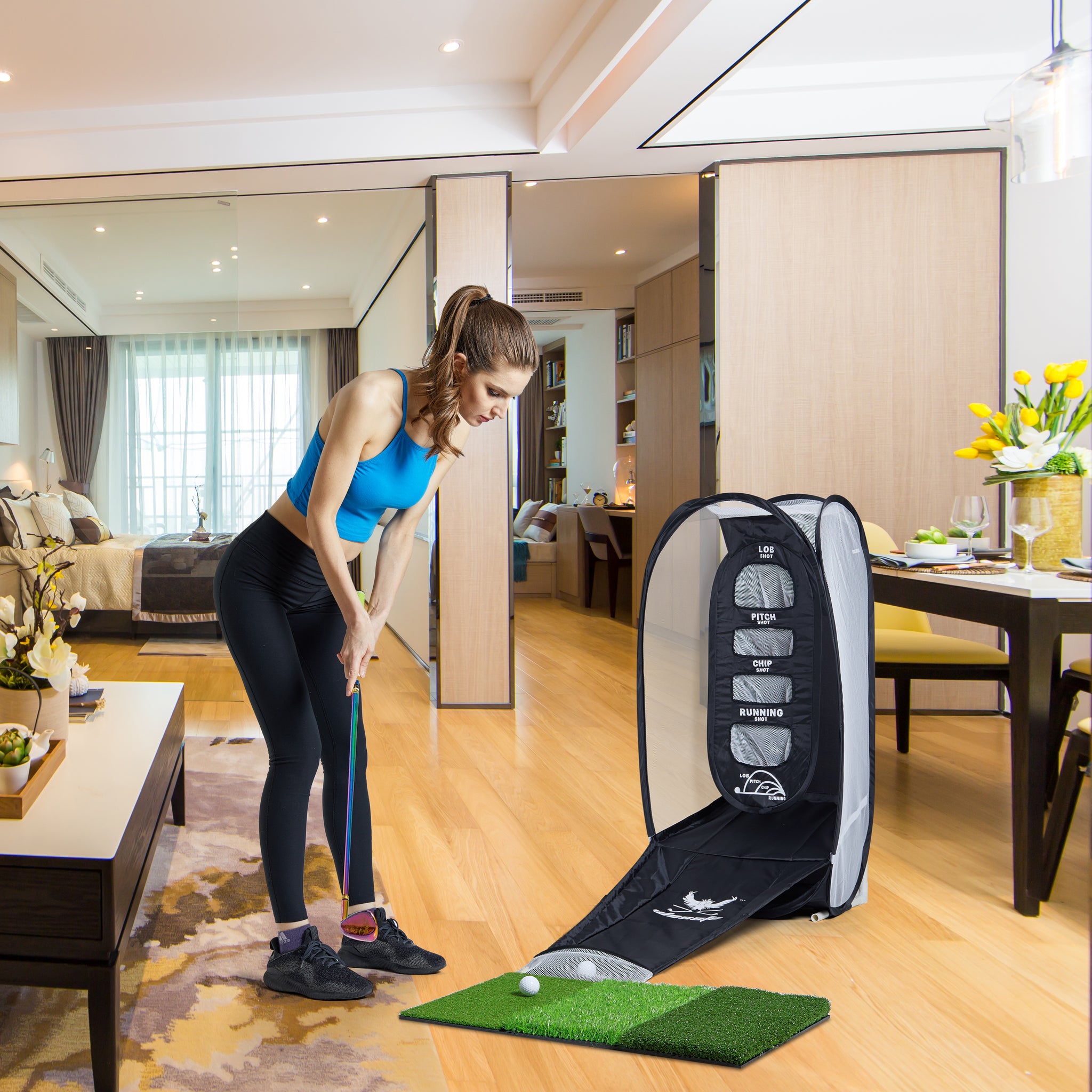 wosofe Golf Chipping Hitting Trainer net Portable Sui Intended Fold ...