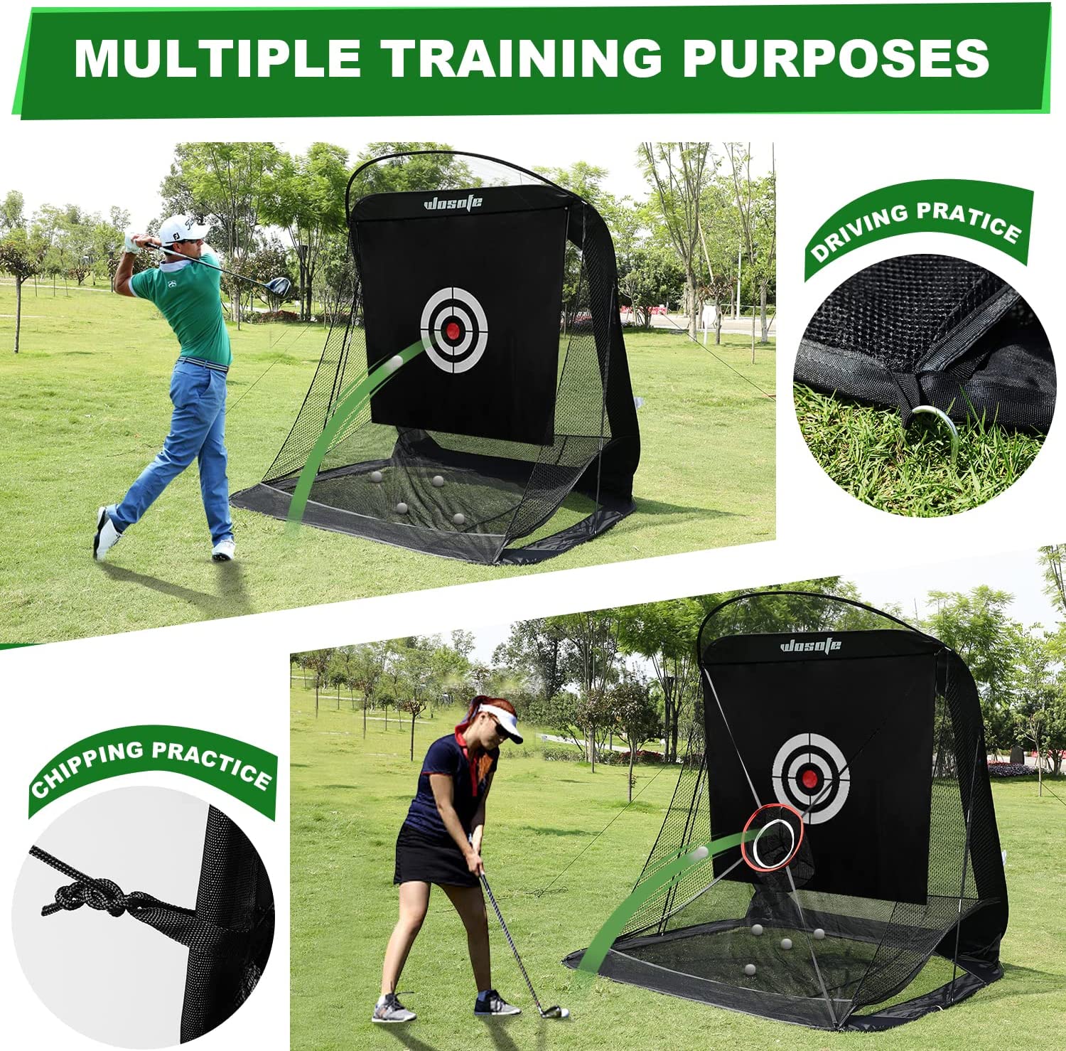 Golf Net practice backyard Automatic Rebound System Folding Indoor/Out ...